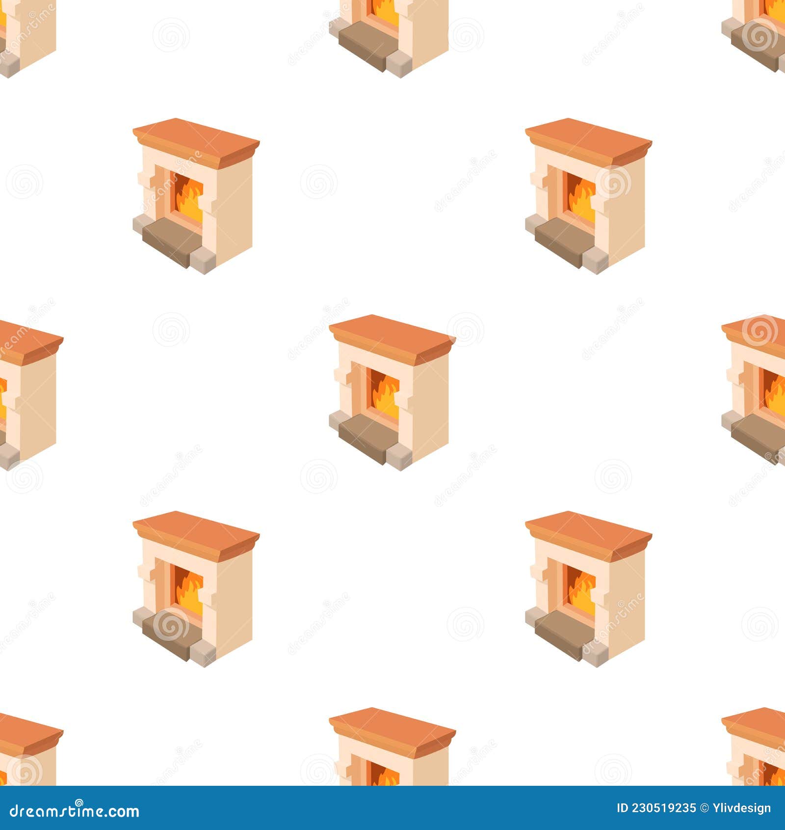 Fireplace Pattern Seamless Vector Stock Vector - Illustration of ...