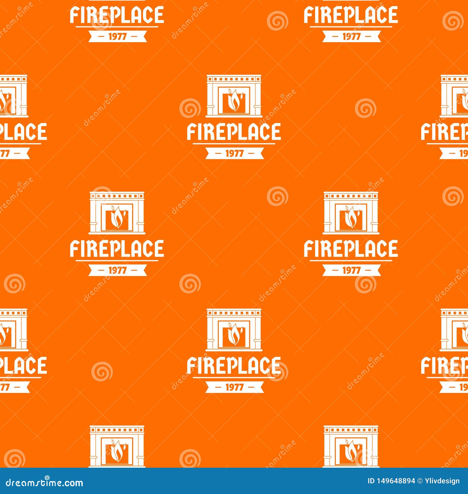 Fireplace Pattern Vector Orange Stock Vector - Illustration of ...