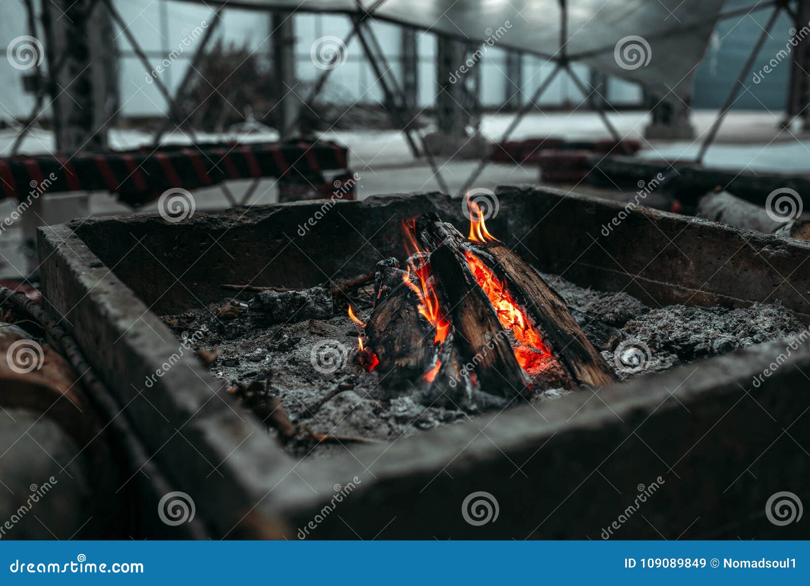 Fireplace, Post Apocalyptic Concept, Judgment Day Stock Image - Image ...