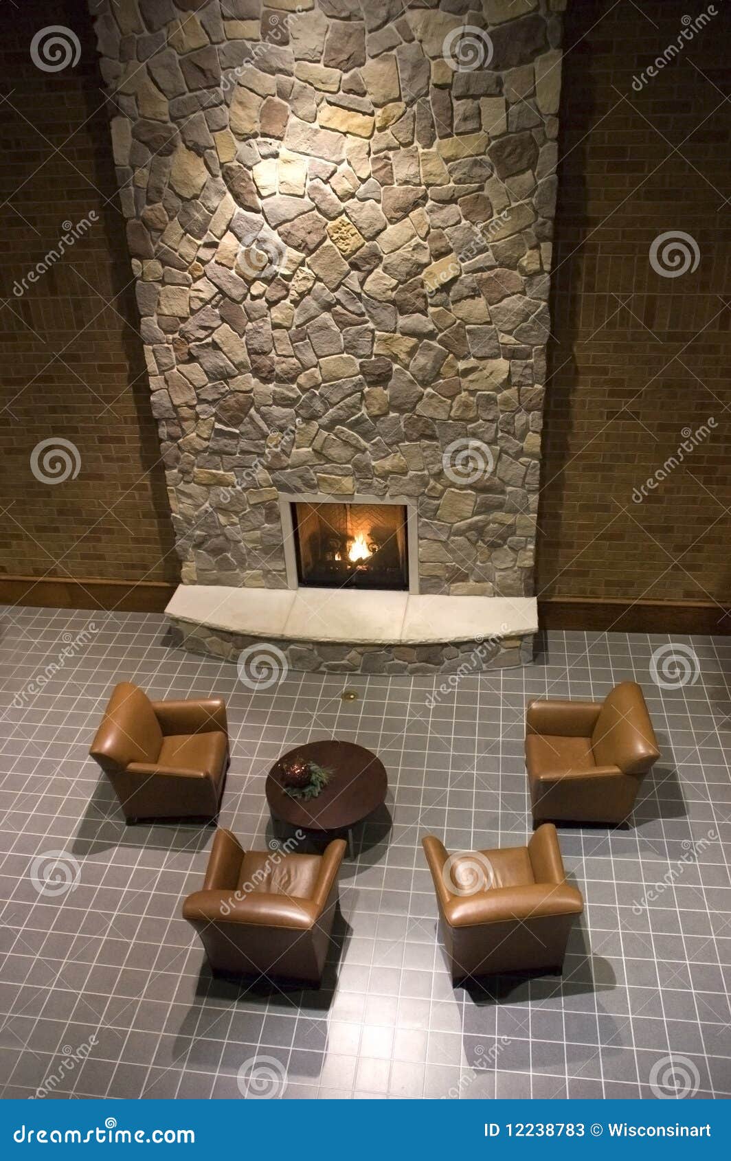 Fireplace in Reception and Waiting Room Area Stock Image - Image of ...