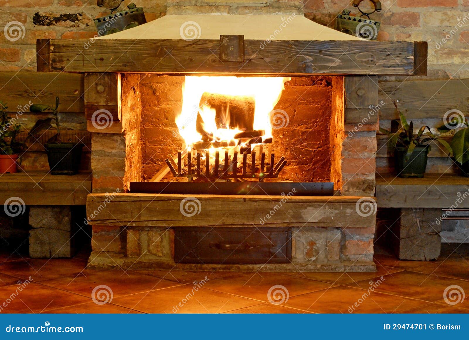 Fireplace retro stock image. Image of wood, fire, frame - 29474701