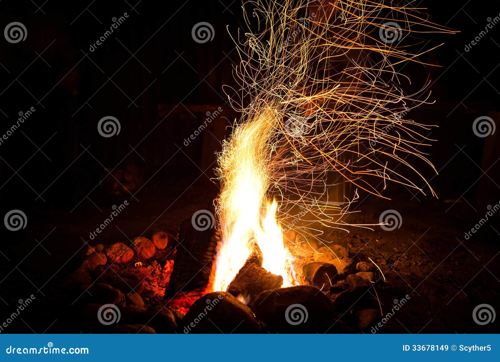 Fireplace with sparks stock image. Image of fireplace - 33678149