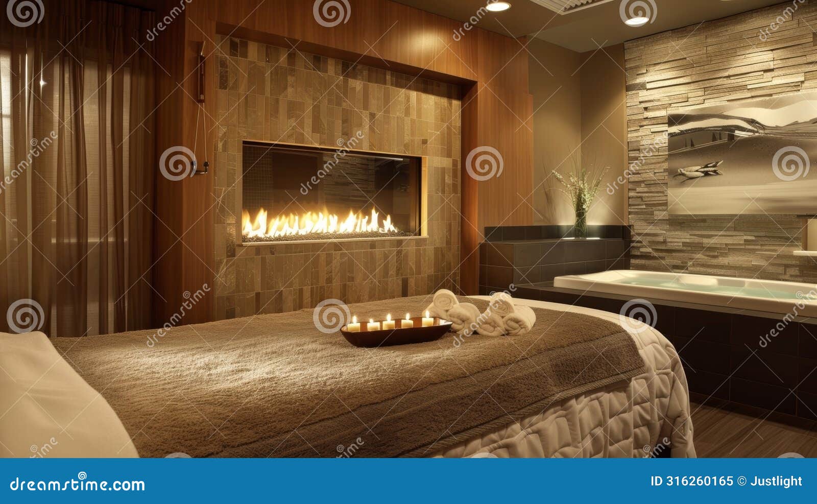 The Fireplace in the Spas Couples Suite Sets the Scene for a Romantic ...