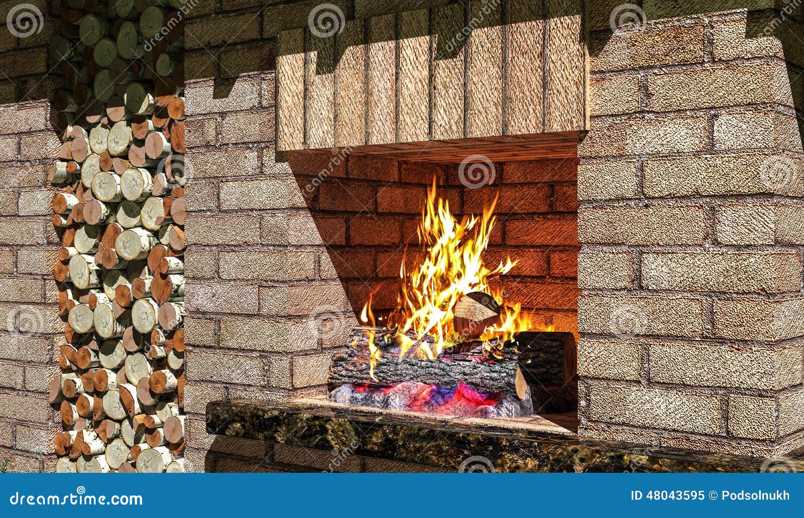 Fireplace stock image. Image of hearth, energy, lights - 48043595