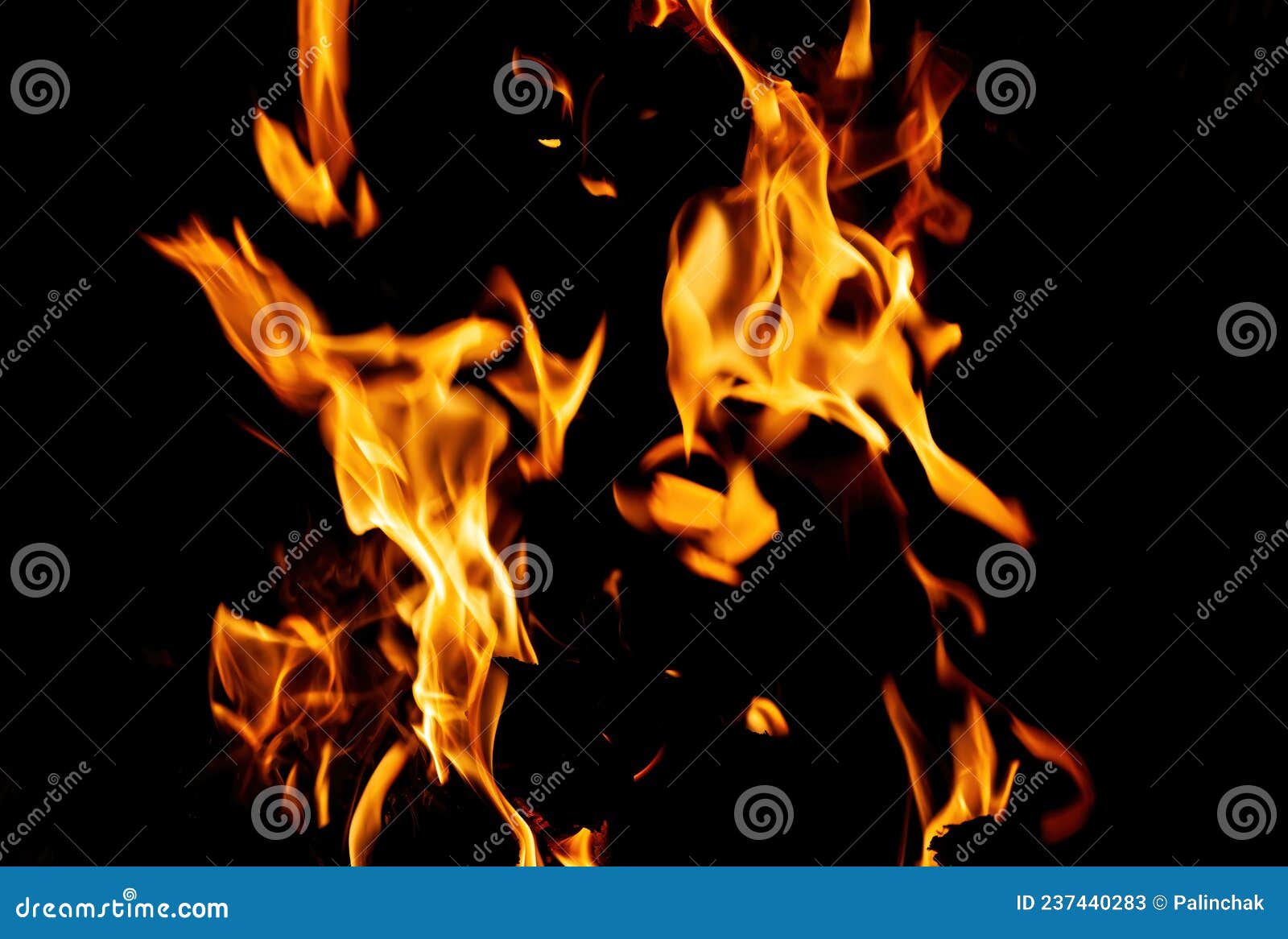 Fireplace with Wood and Fire Flames Stock Image - Image of blaze ...
