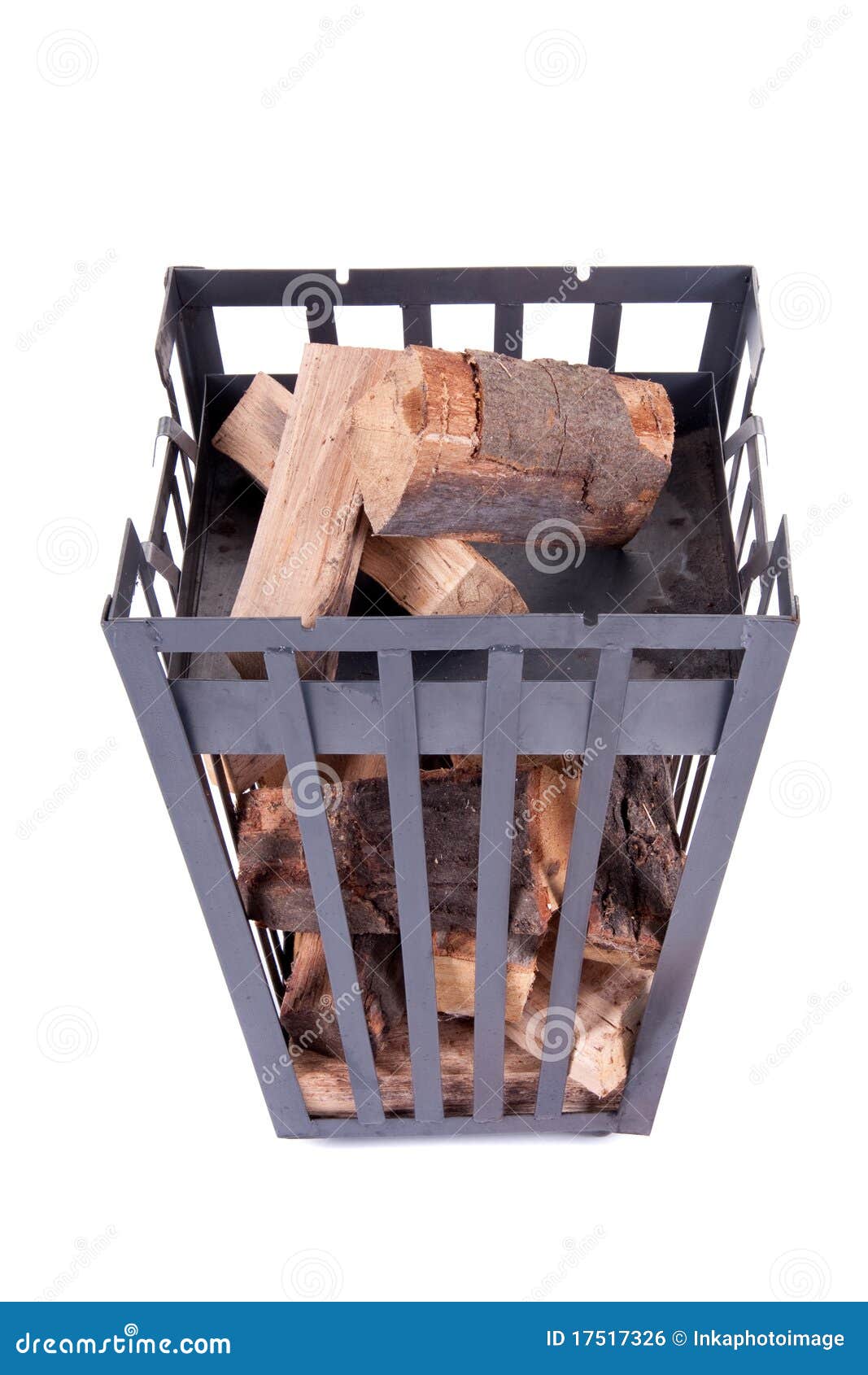 Fireplace Wood in an Iron Brazier Stock Photo - Image of fireplace ...