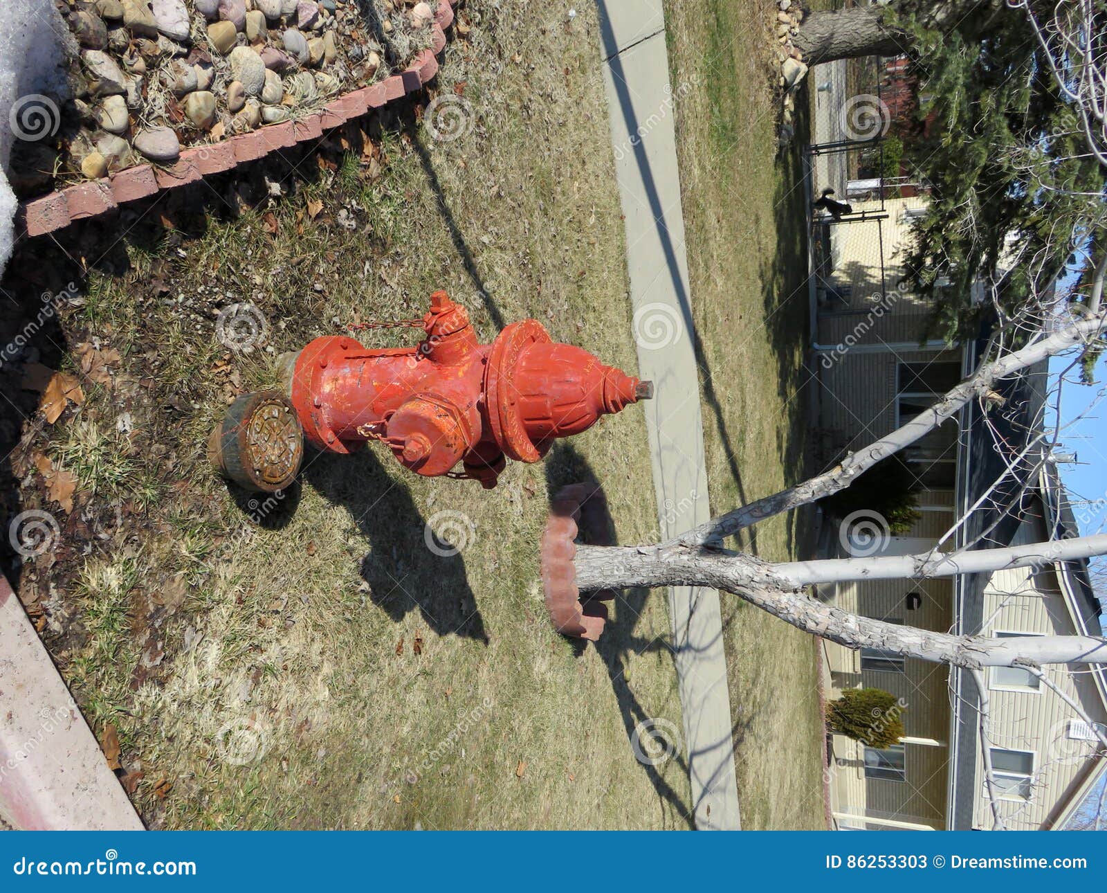 Fireplug Red stock image. Image of home, fireplug, waterline - 86253303