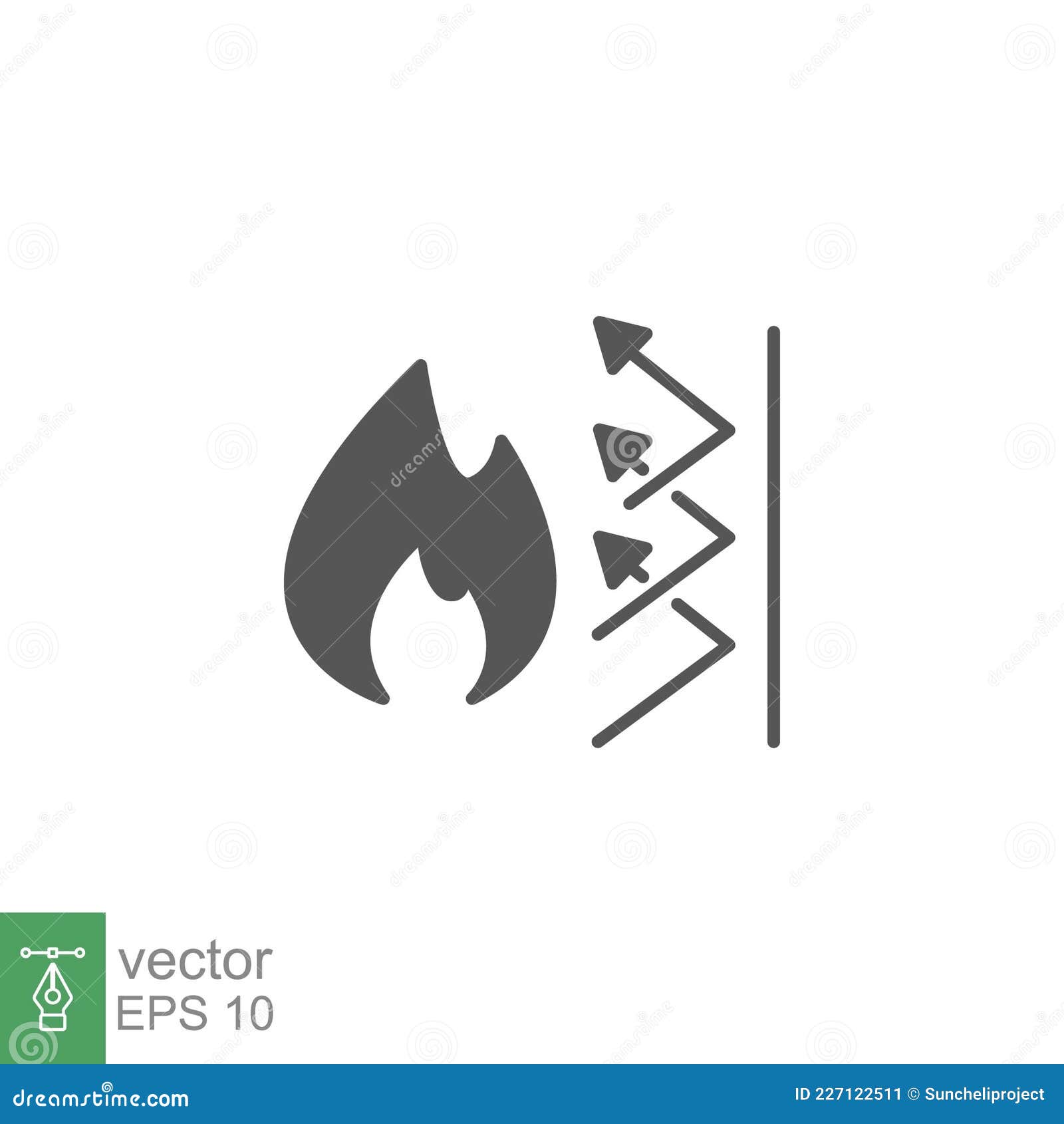 Fireproof Icon. Fireproofing Support Stock Vector - Illustration of ...