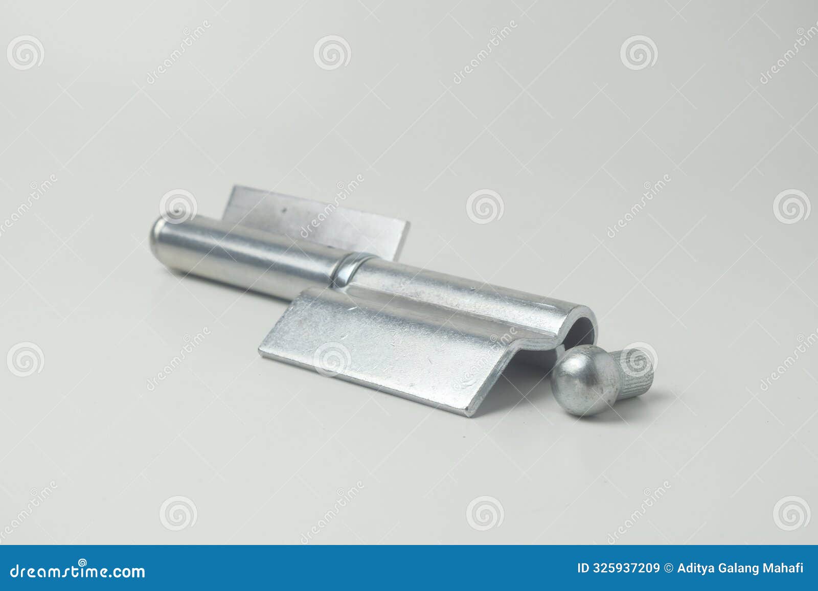 A Fireproof Iron Hinge Made in Indonesia with a White Background Stock ...