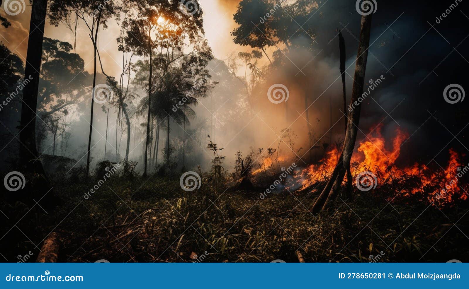 Fires in Forest - Global Climate Change Burning Rainforest Stock ...