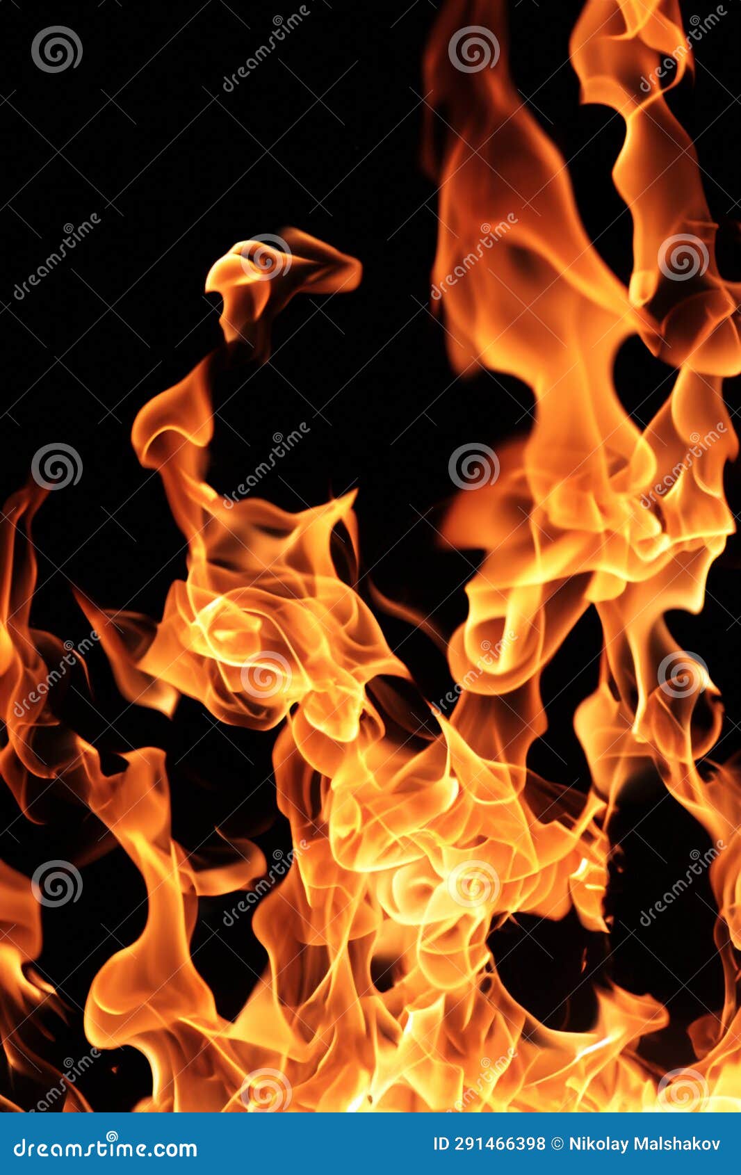 Firestorm: Intense Flames on Black Stock Photo - Image of hell, glow ...