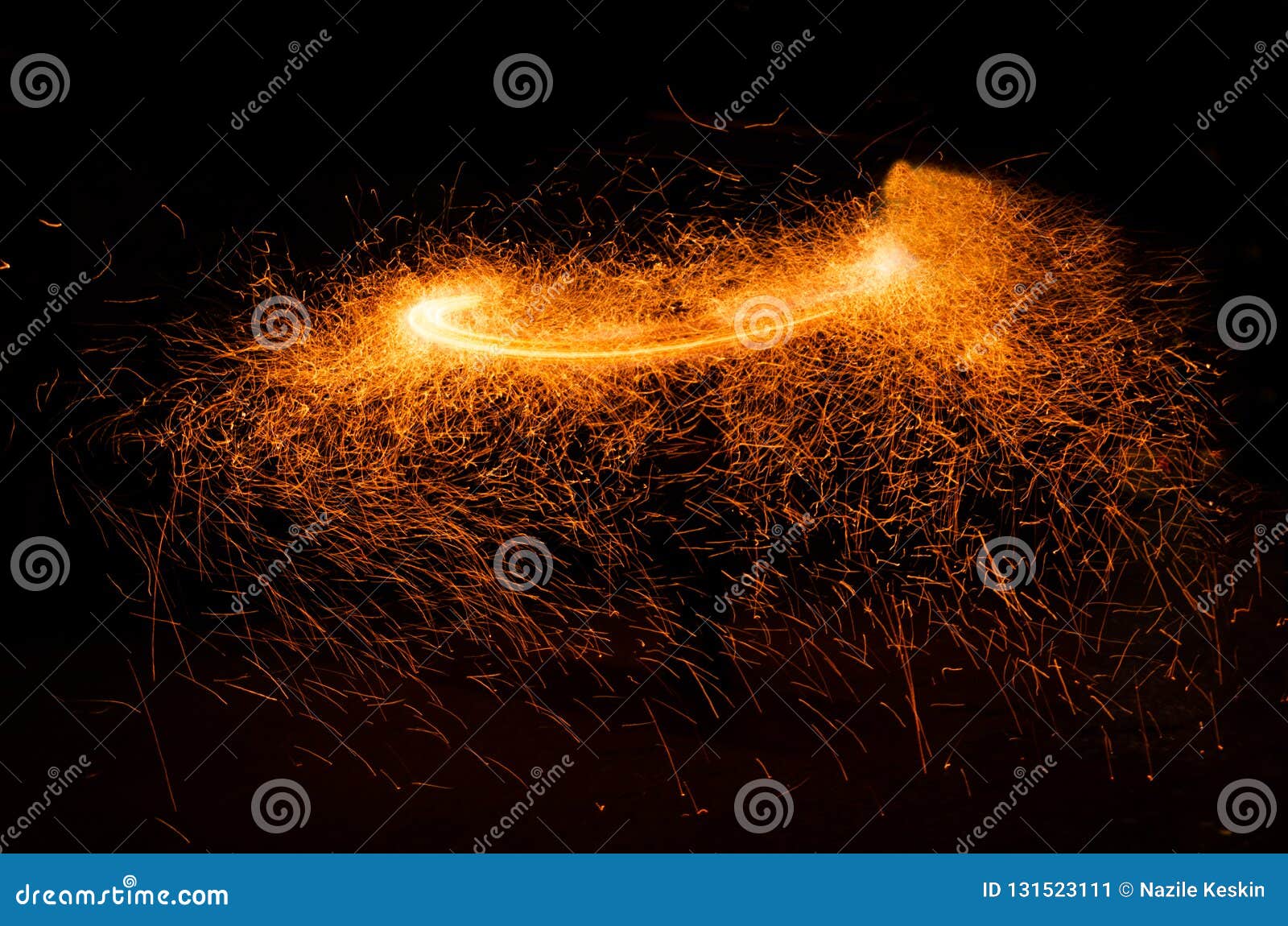 Firestorm from Particles of Sparks of Fire. Stock Image - Image of ...