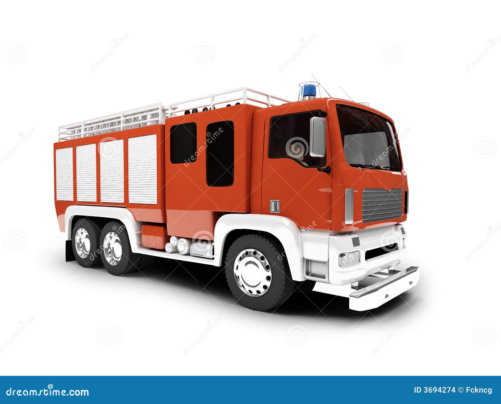 Firetruck Isolated Front View Stock Illustration - Illustration of ...