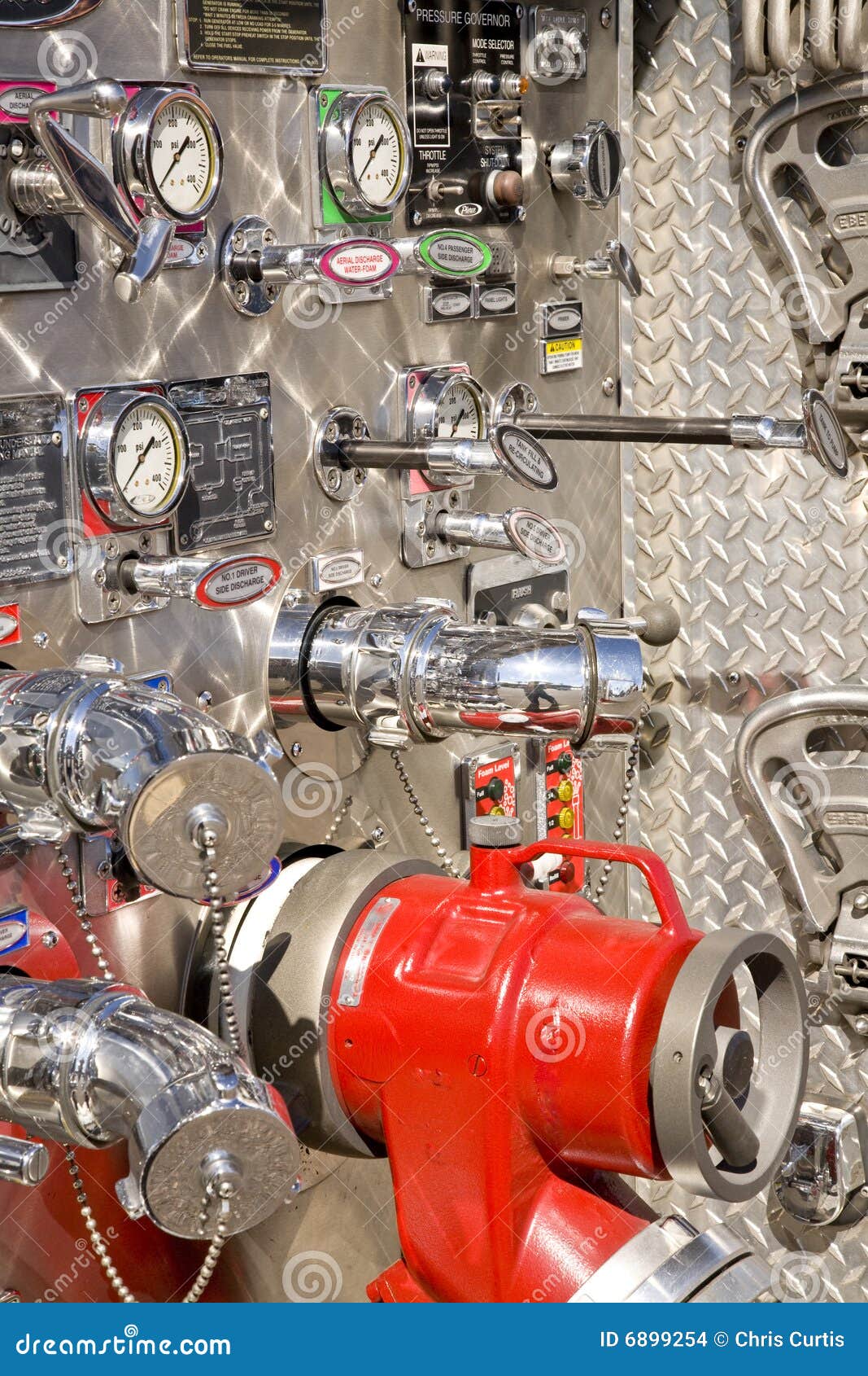 Firetruck S Complex Controls Stock Photo - Image of auxiliary ...