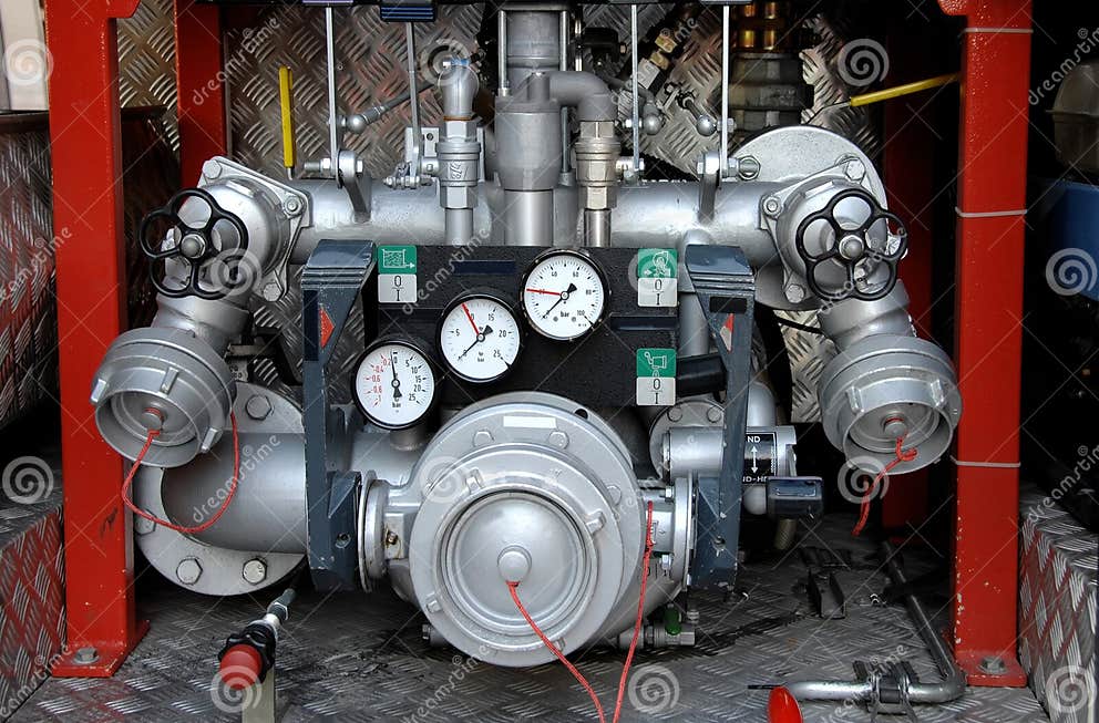 Firetruck Water Pump Controls Stock Photo - Image of pressure ...