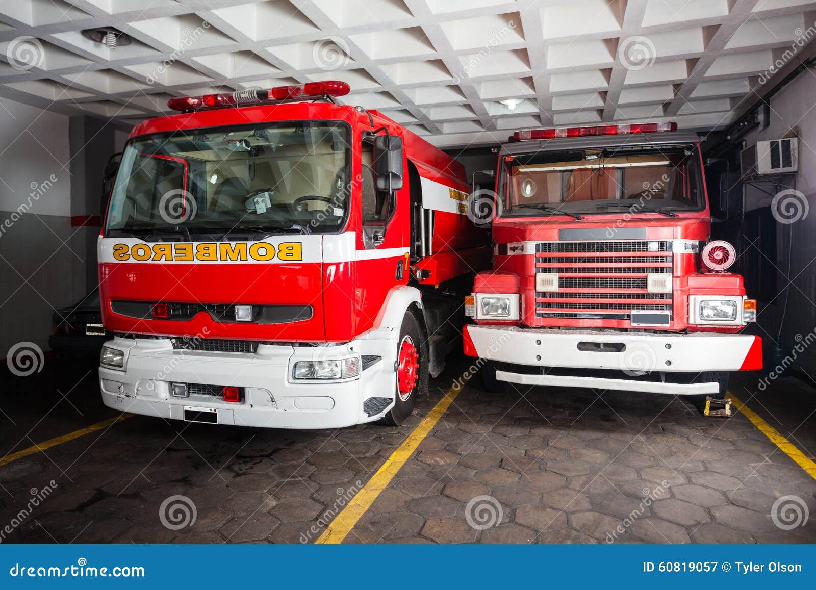 Firetrucks in Fire Station stock image. Image of pressure - 60819057