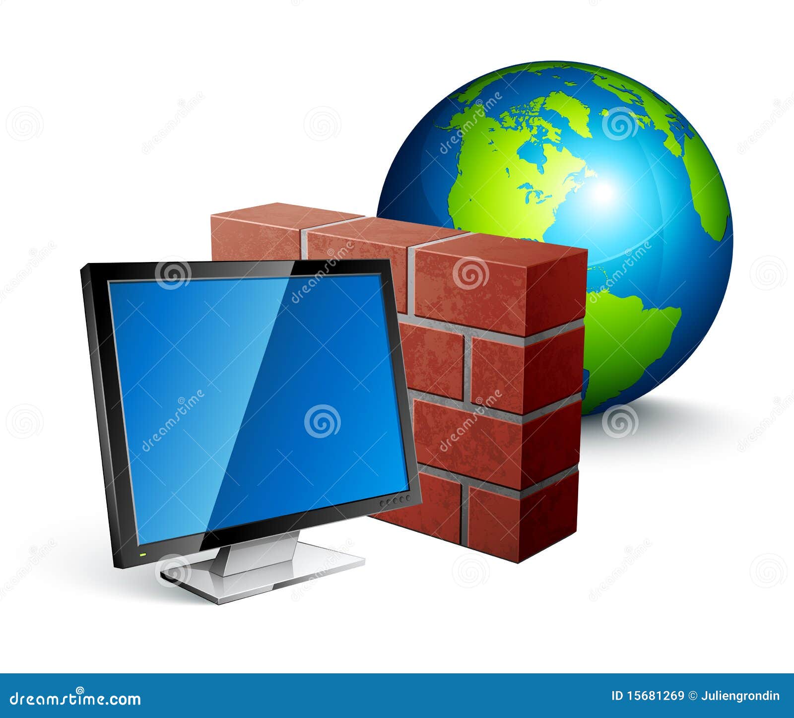 Firewall stock vector. Illustration of internet, firewall - 15681269
