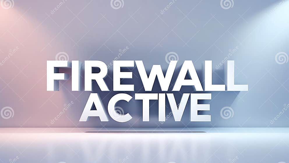 Firewall Active Indication with Bold Typography on a Simple Background ...