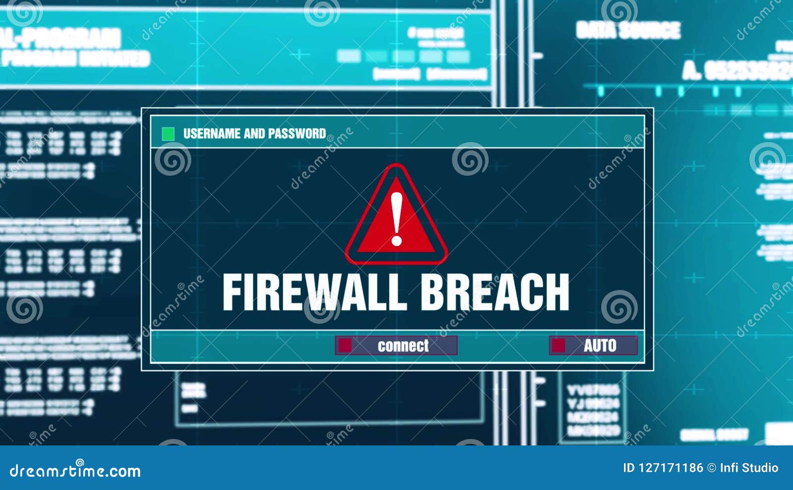 41. Firewall Breach Warning Notification on Digital Security Alert on ...