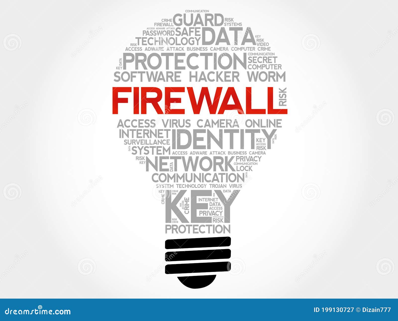 FIREWALL Bulb Word Cloud Collage Stock Illustration - Illustration of ...