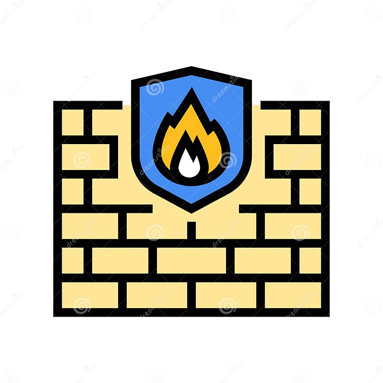 Firewall Cloud Computing Color Icon Vector Illustration Stock ...