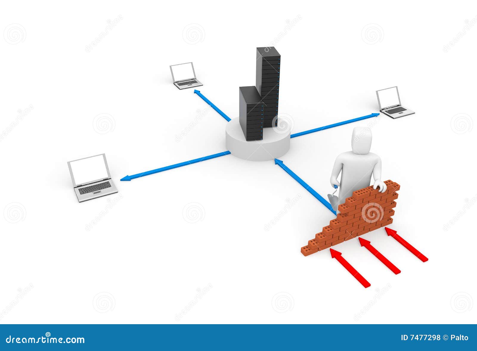 Firewall concept stock illustration. Illustration of communication ...