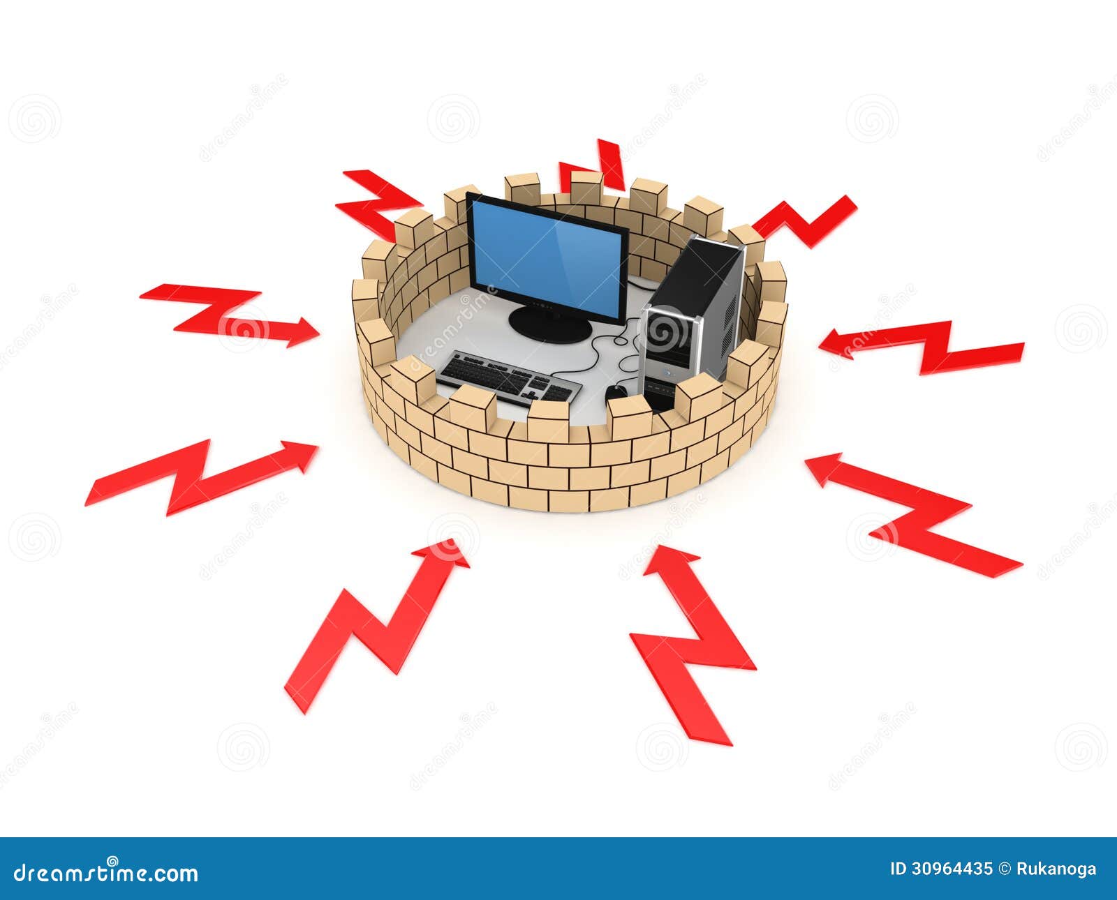Firewall concept. stock illustration. Illustration of desktop - 30964435
