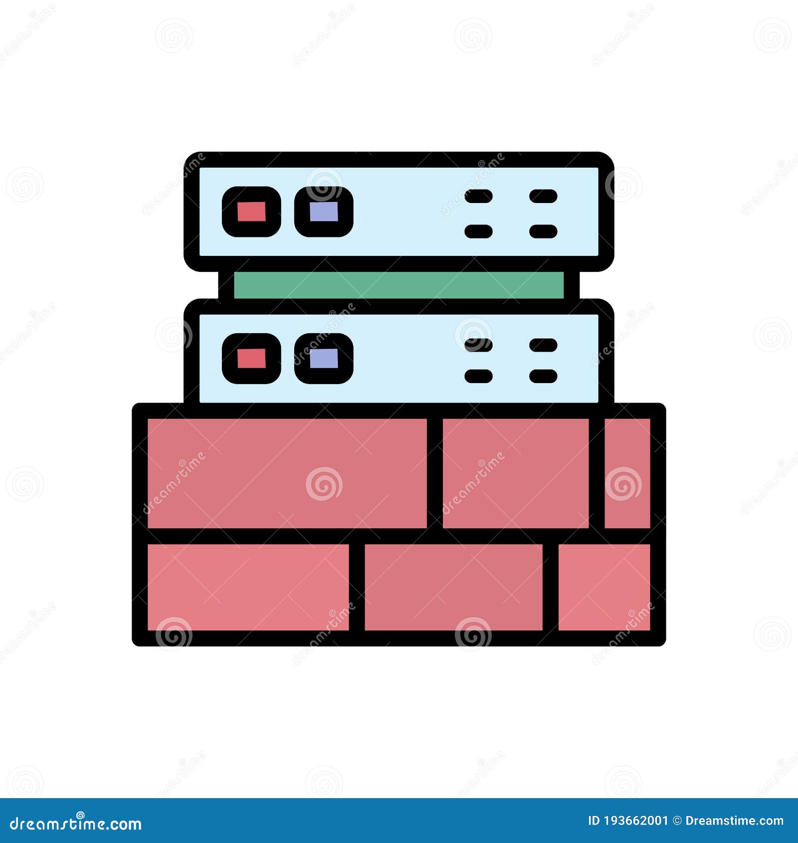 Firewall Cyber Attack Icon Simple Color With Outline Vector Elements Of Hacks Icons For Ui And