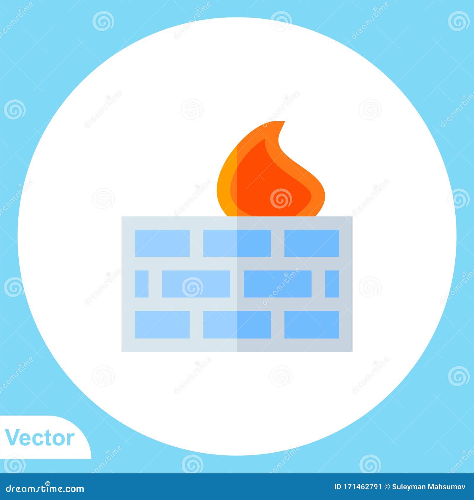 Firewall Flat Vector Icon Sign Symbol Stock Illustration - Illustration ...