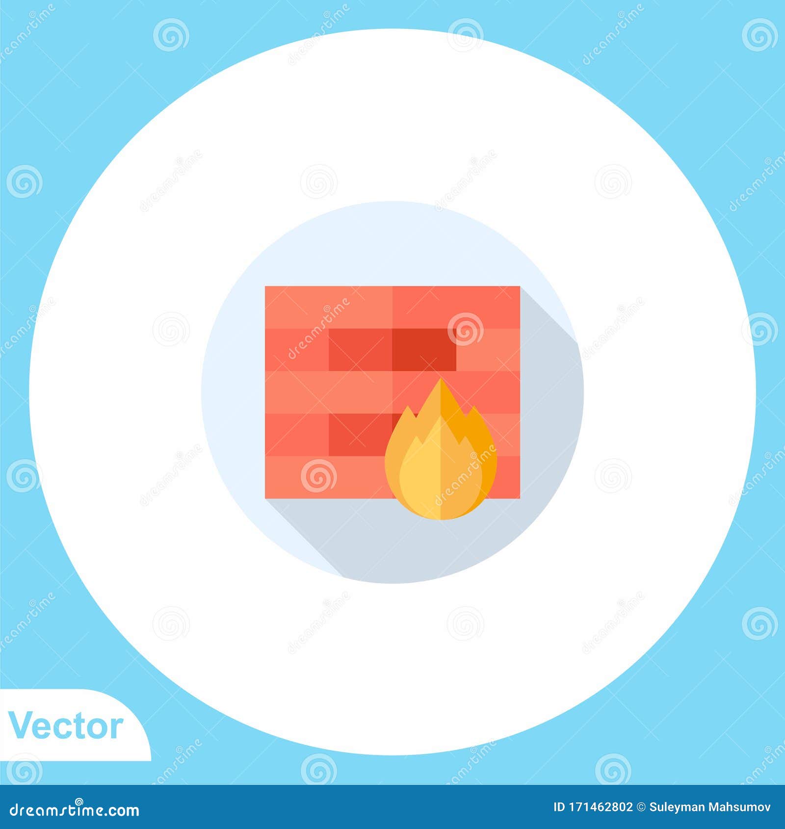 Firewall Flat Vector Icon Sign Symbol Stock Vector - Illustration of ...