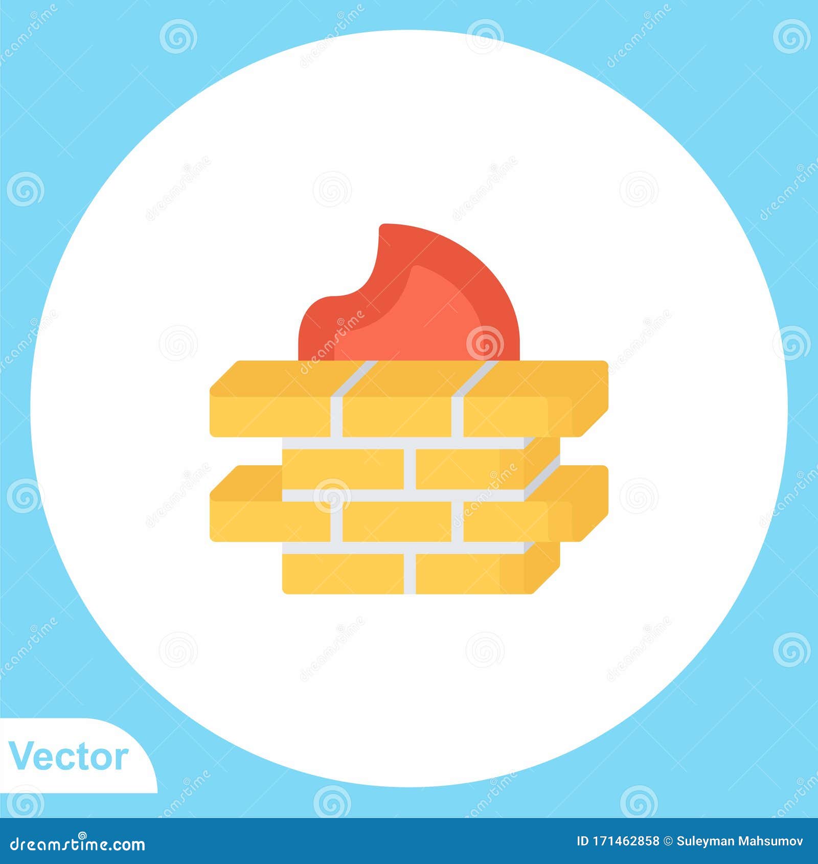 Firewall Flat Vector Icon Sign Symbol Stock Illustration - Illustration ...