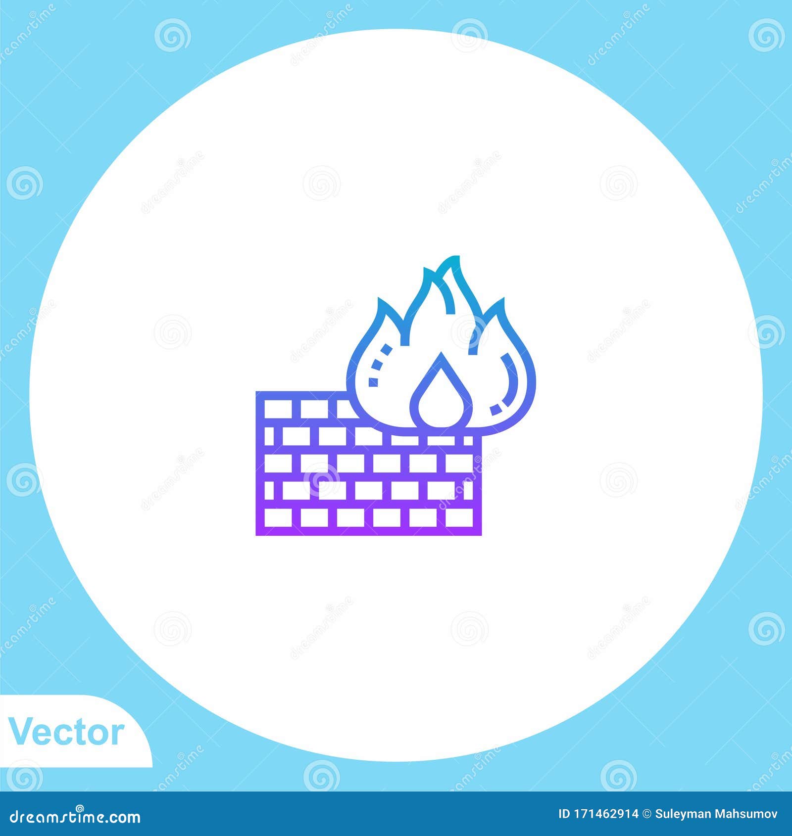 Firewall Flat Vector Icon Sign Symbol Stock Vector - Illustration of ...