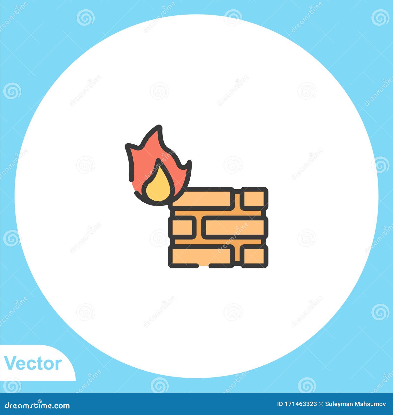 Firewall Flat Vector Icon Sign Symbol Stock Vector - Illustration of ...