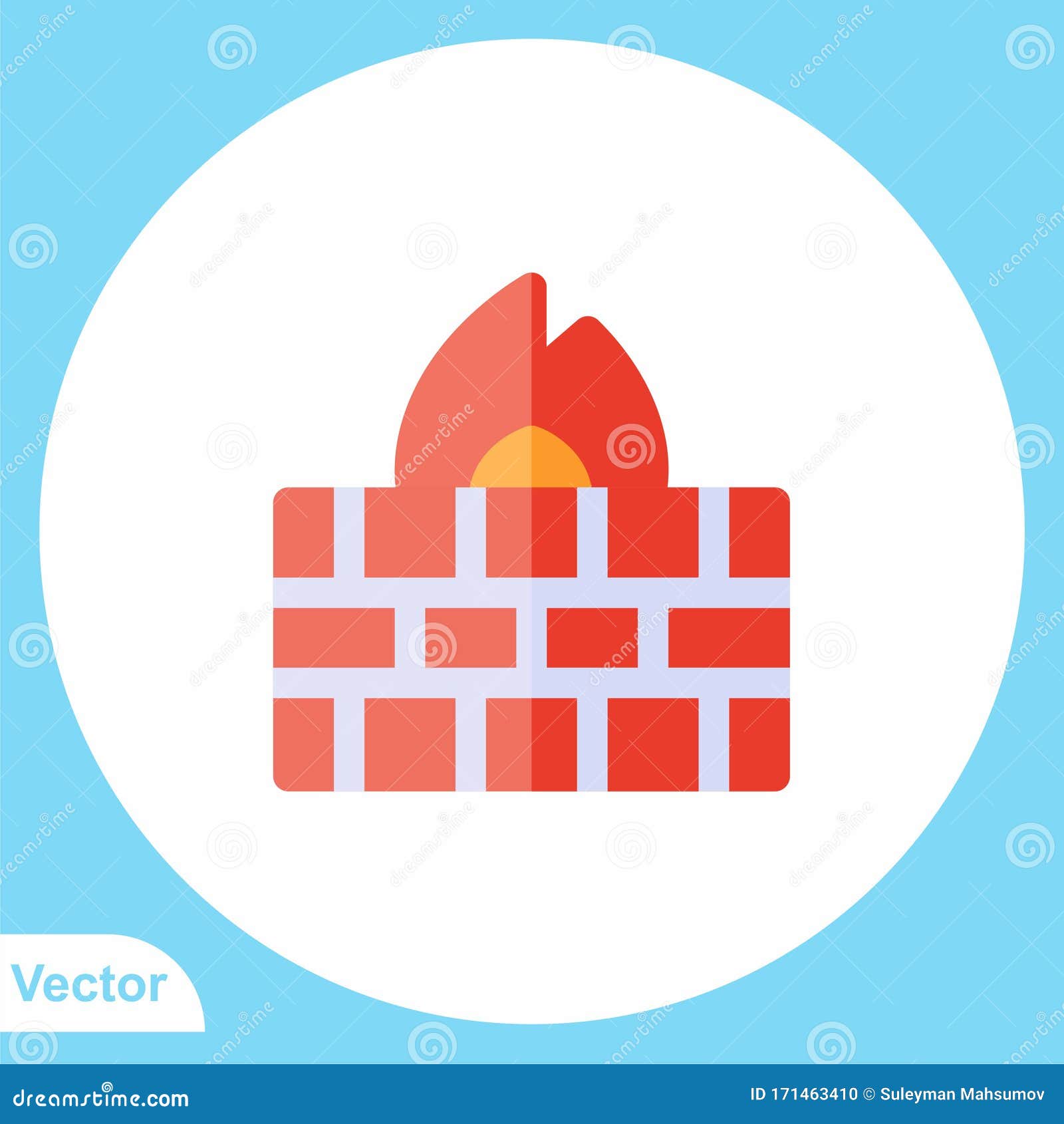 Firewall Flat Vector Icon Sign Symbol Stock Vector - Illustration of ...