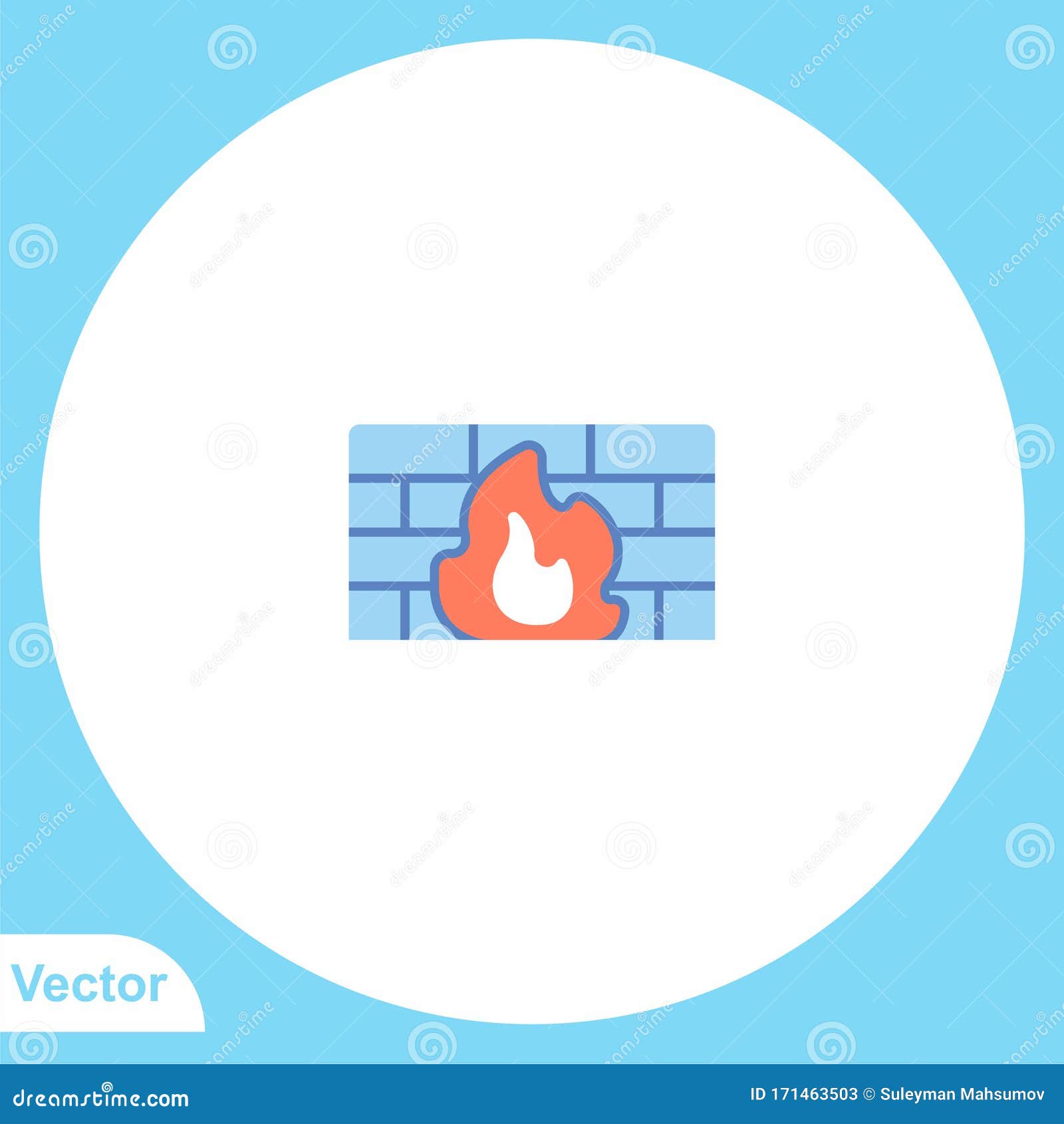 Firewall Flat Vector Icon Sign Symbol Stock Vector - Illustration of ...