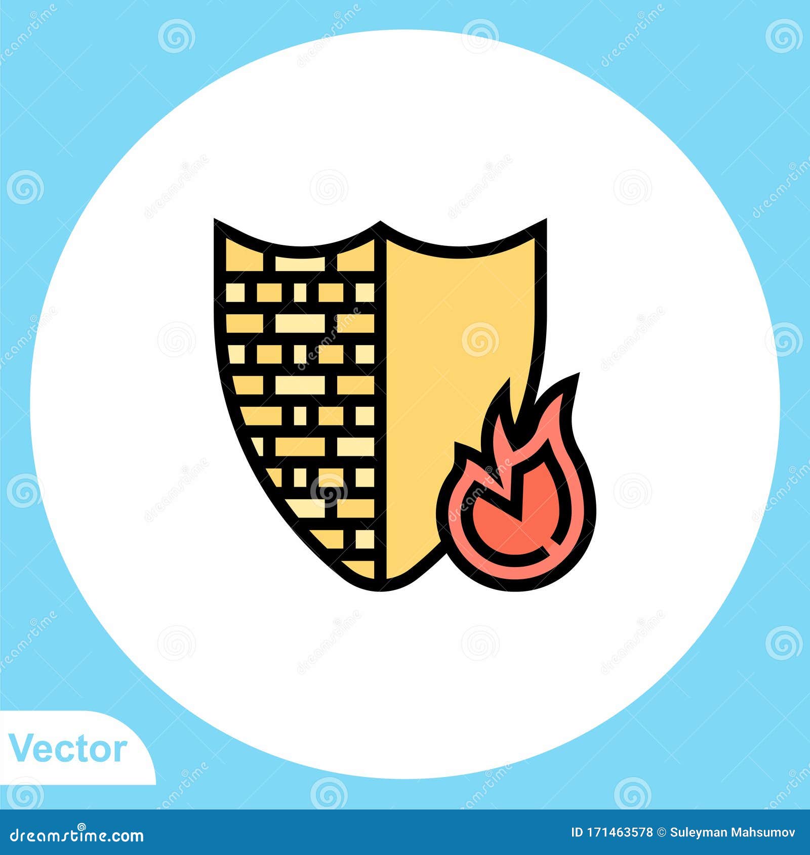 Firewall Flat Vector Icon Sign Symbol Stock Vector - Illustration of ...