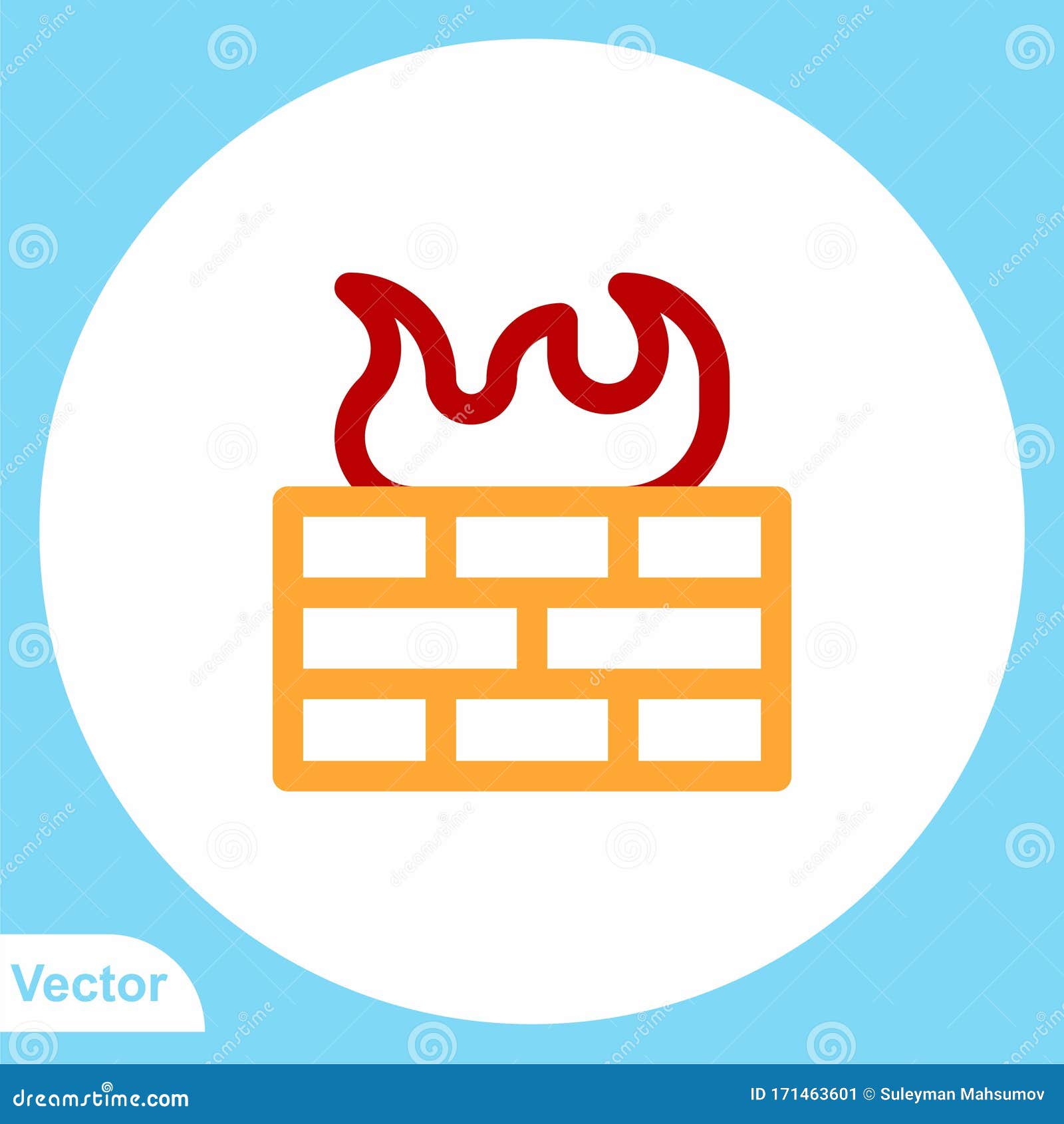 Firewall Flat Vector Icon Sign Symbol Stock Vector - Illustration of ...