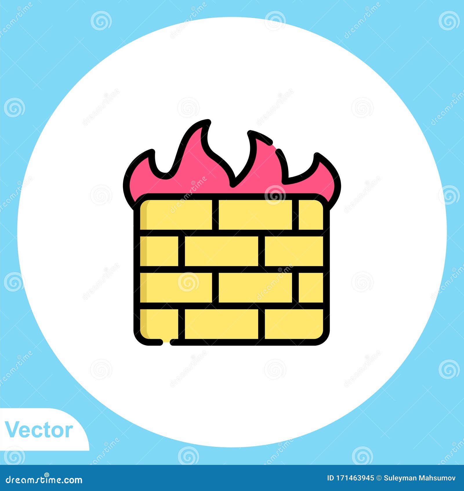 Firewall Flat Vector Icon Sign Symbol Stock Vector - Illustration of ...