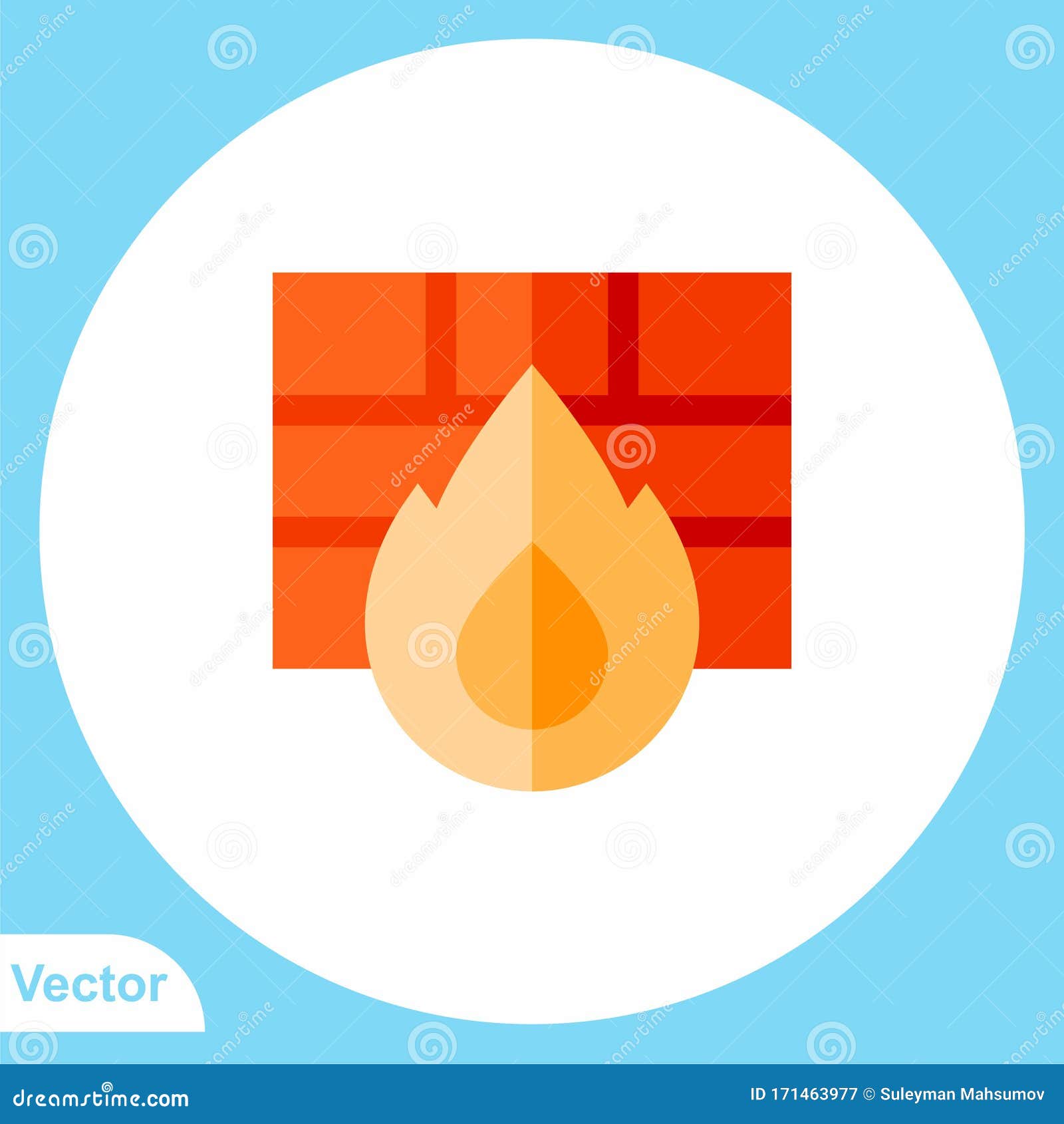 Firewall Flat Vector Icon Sign Symbol Stock Vector - Illustration of ...