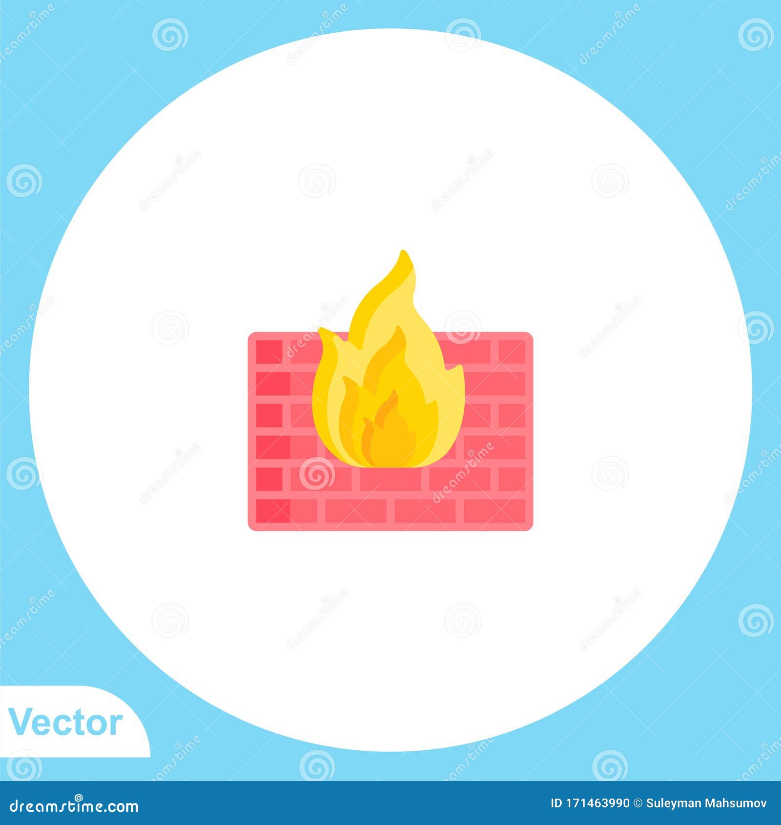 Firewall Flat Vector Icon Sign Symbol Stock Vector - Illustration of ...