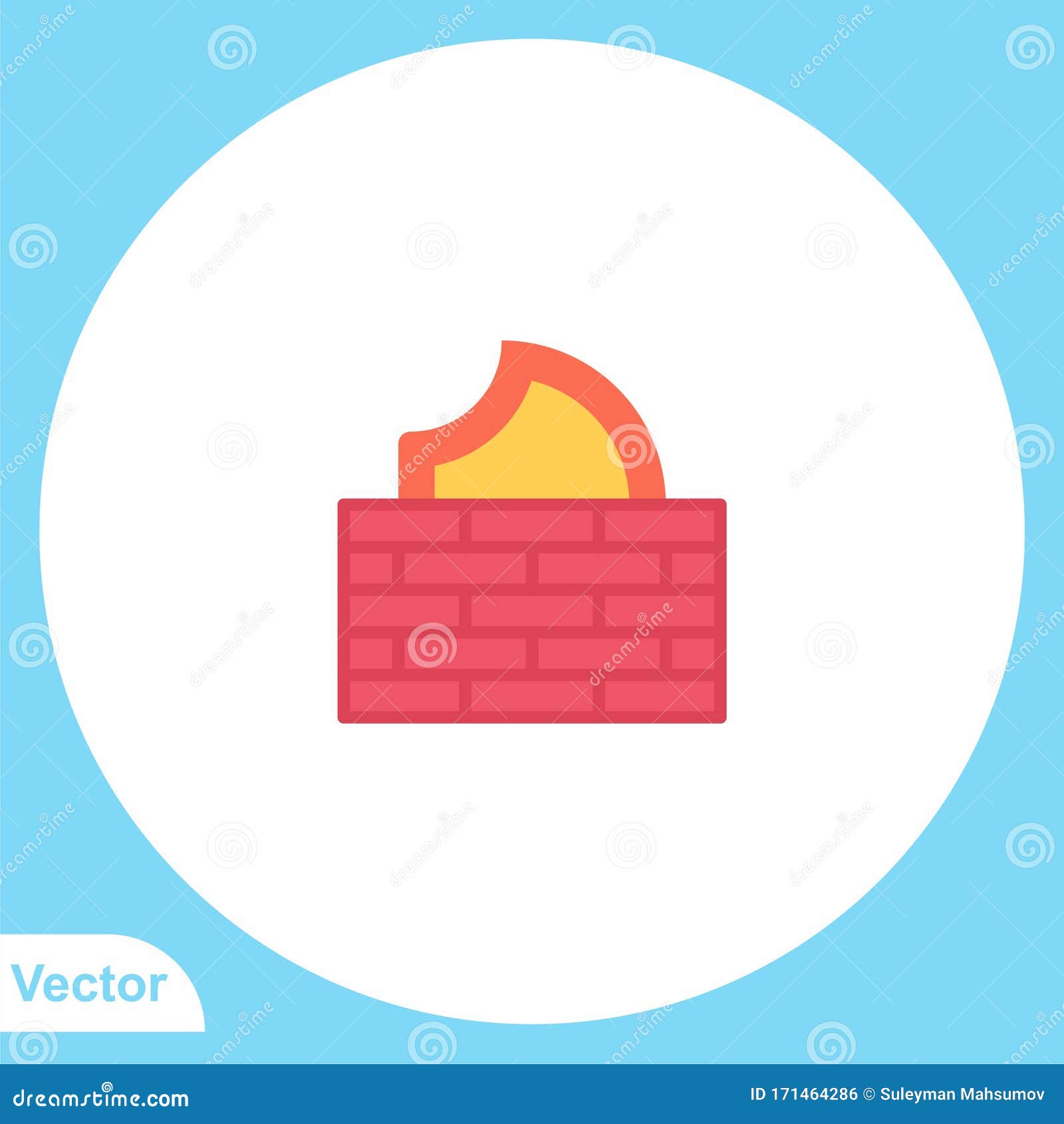 Firewall Flat Vector Icon Sign Symbol Stock Illustration - Illustration ...