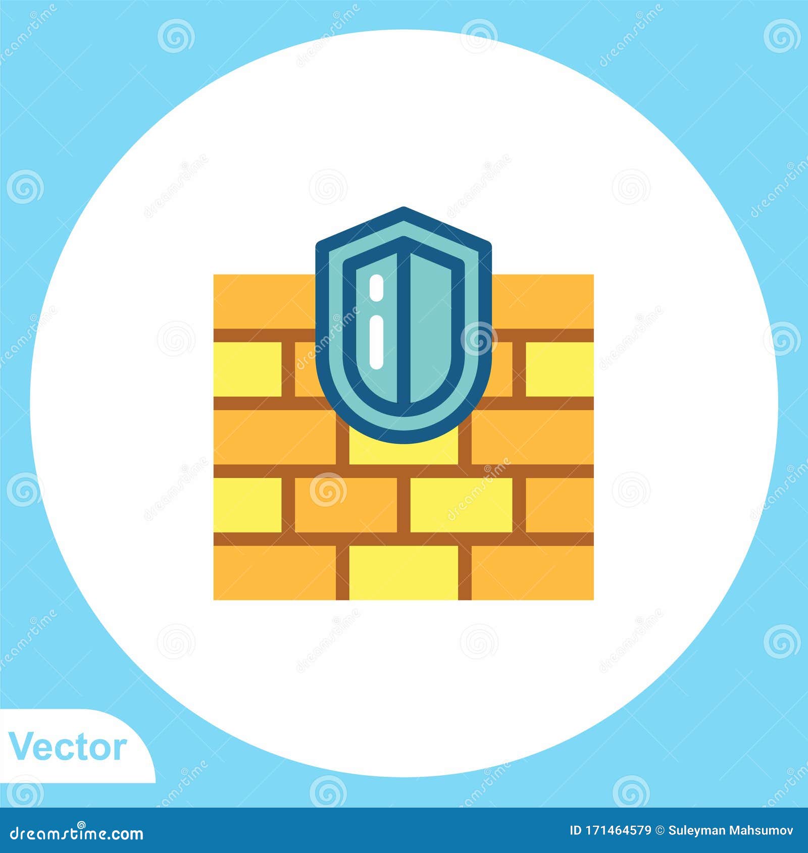 Firewall Flat Vector Icon Sign Symbol Stock Illustration - Illustration ...