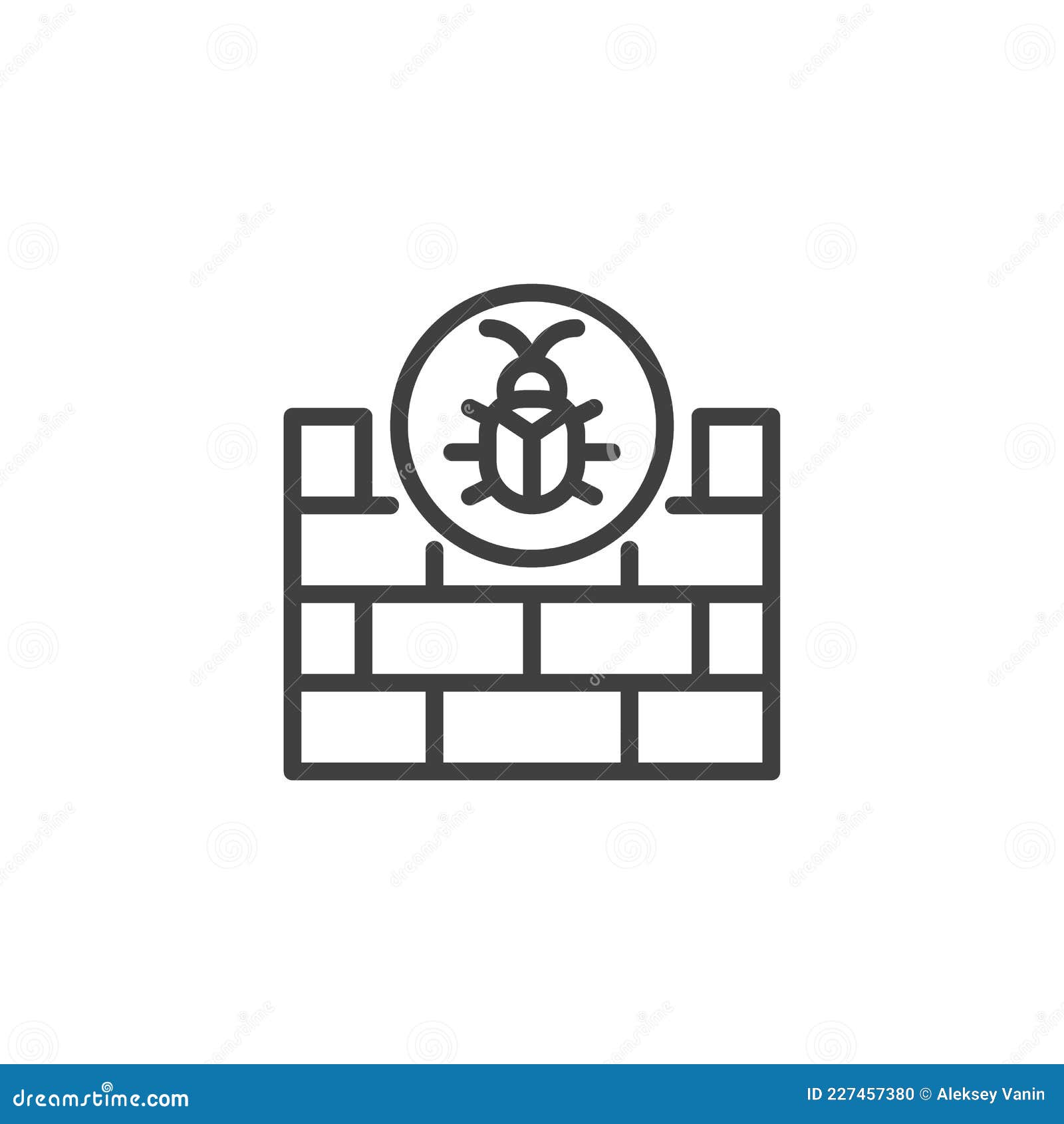 Firewall hacking line icon stock vector. Illustration of graphics ...