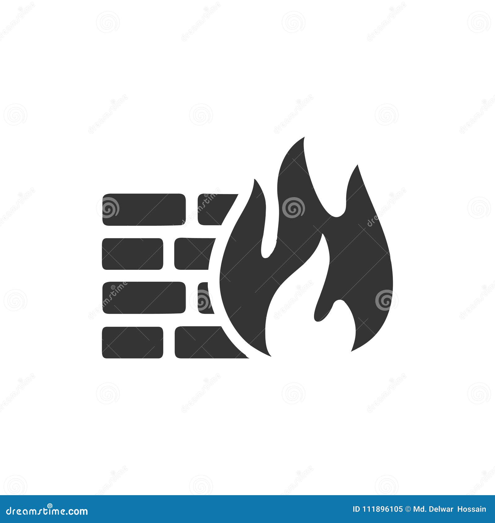 Firewall Icon stock vector. Illustration of sign, firewall - 111896105