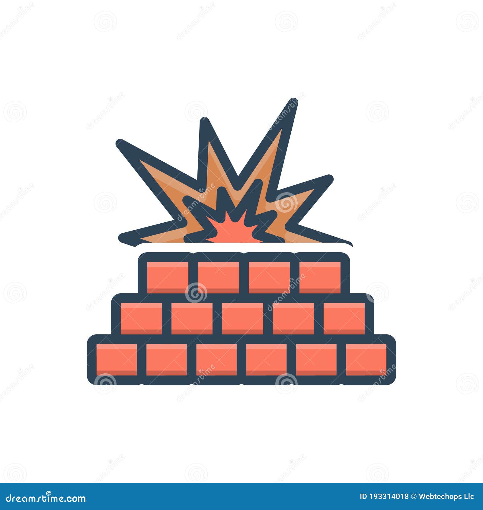 Color Illustration Icon for Firewall, Blast and Fire Stock Illustration ...