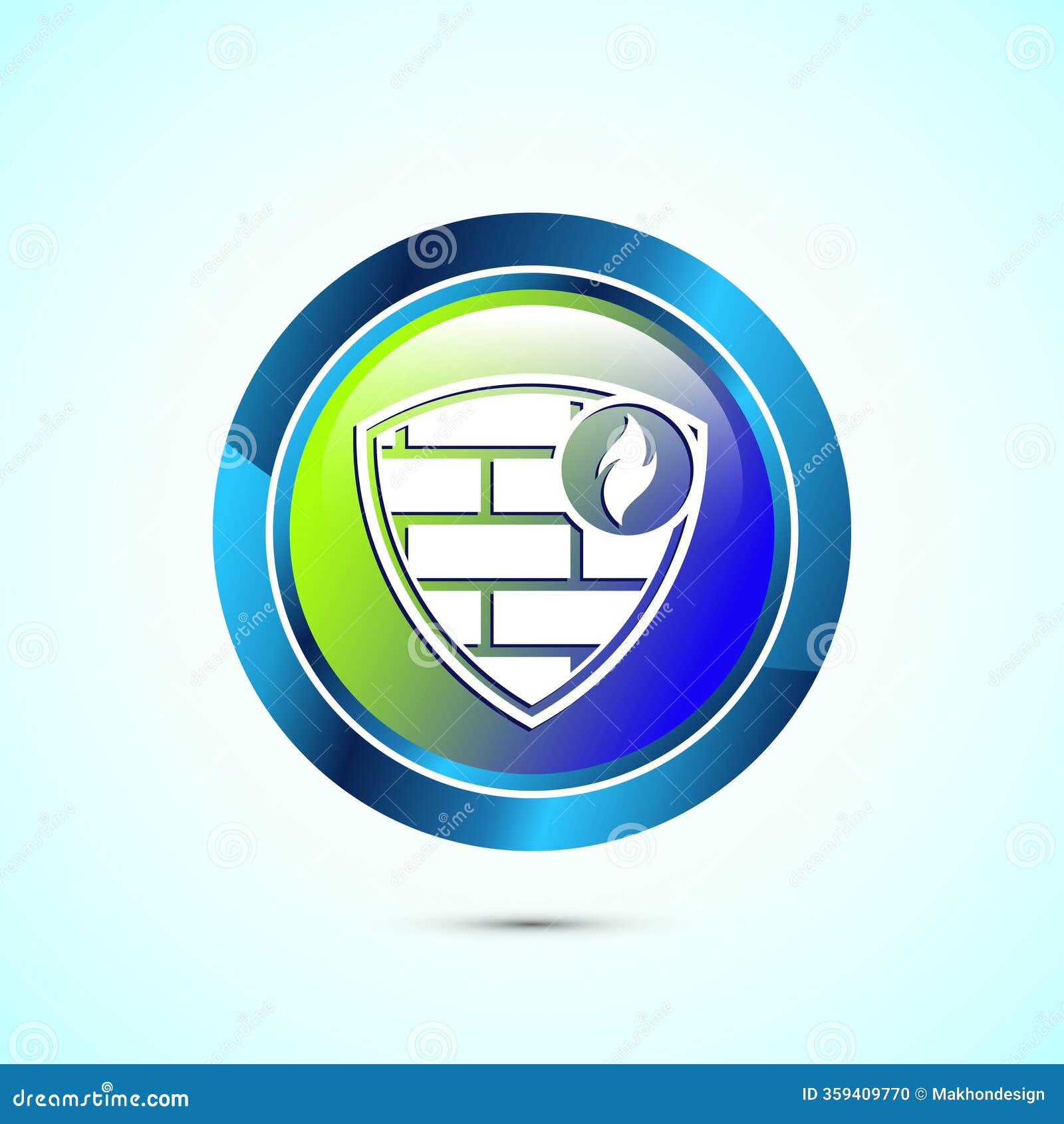 Firewall Icon Design Illustration. Brick Wall and Fire Icon, Internet ...