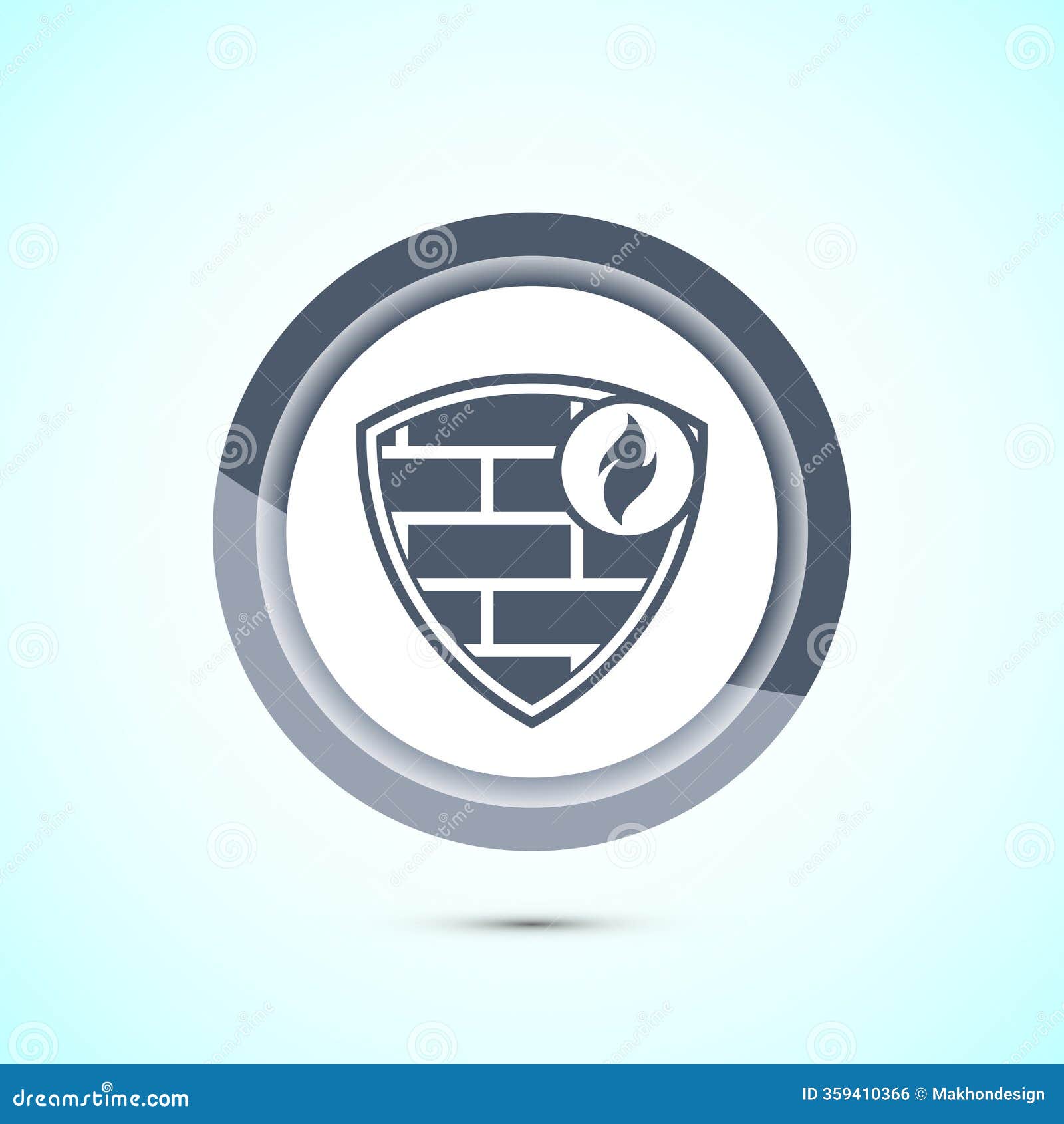 Firewall Icon Design Illustration. Brick Wall and Fire Icon, Internet ...
