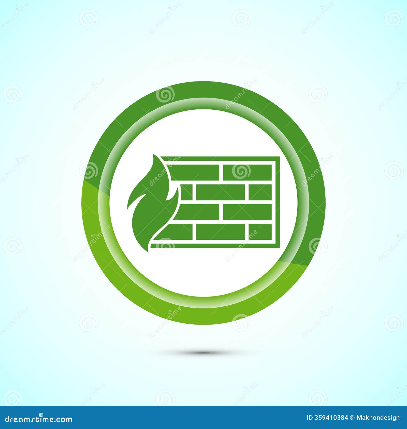 Firewall Icon Design Illustration. Brick Wall and Fire Icon, Internet ...