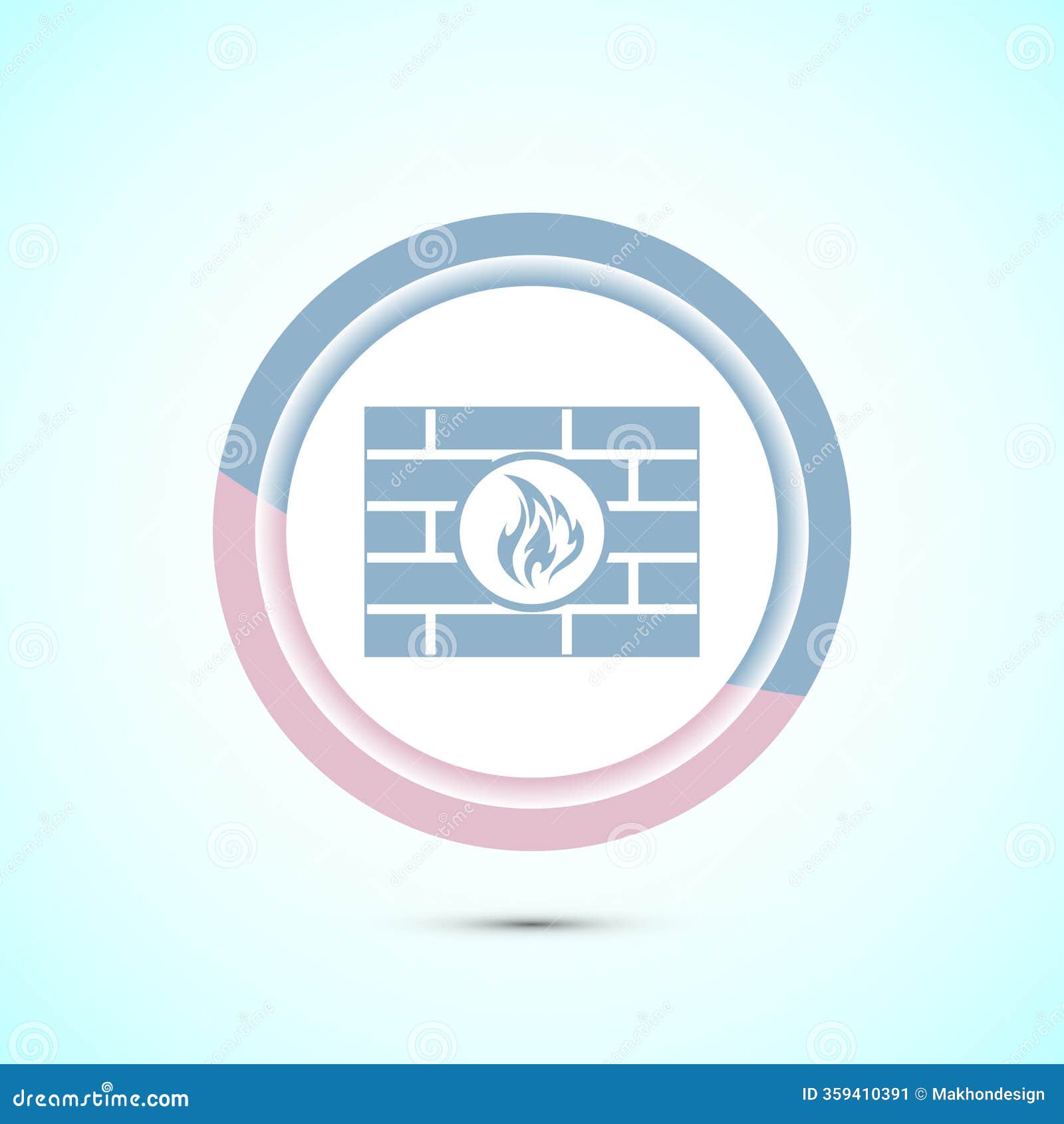 Firewall Icon Design Illustration. Brick Wall and Fire Icon, Internet ...