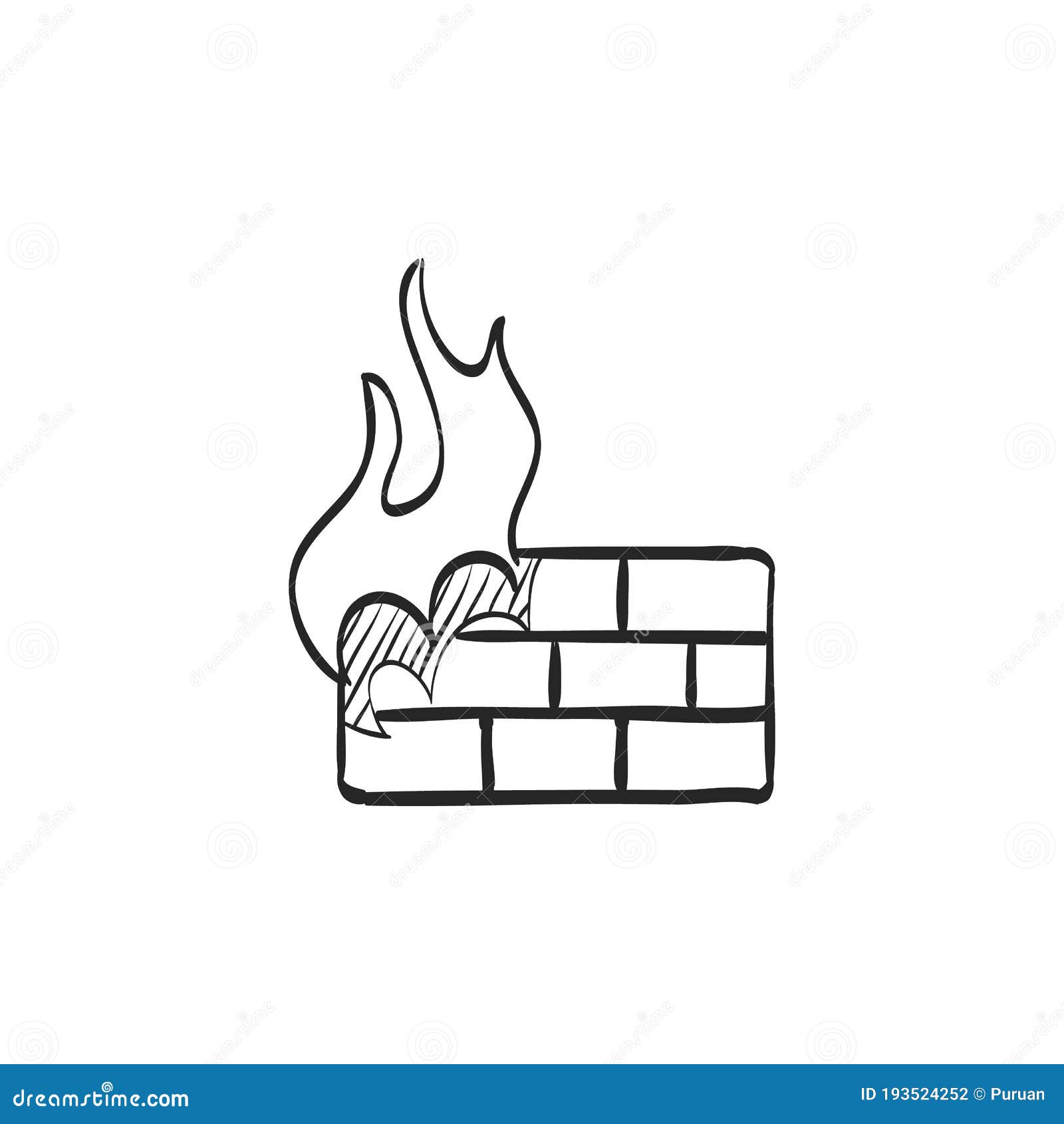 Sketch icon - Firewall stock vector. Illustration of network - 193524252